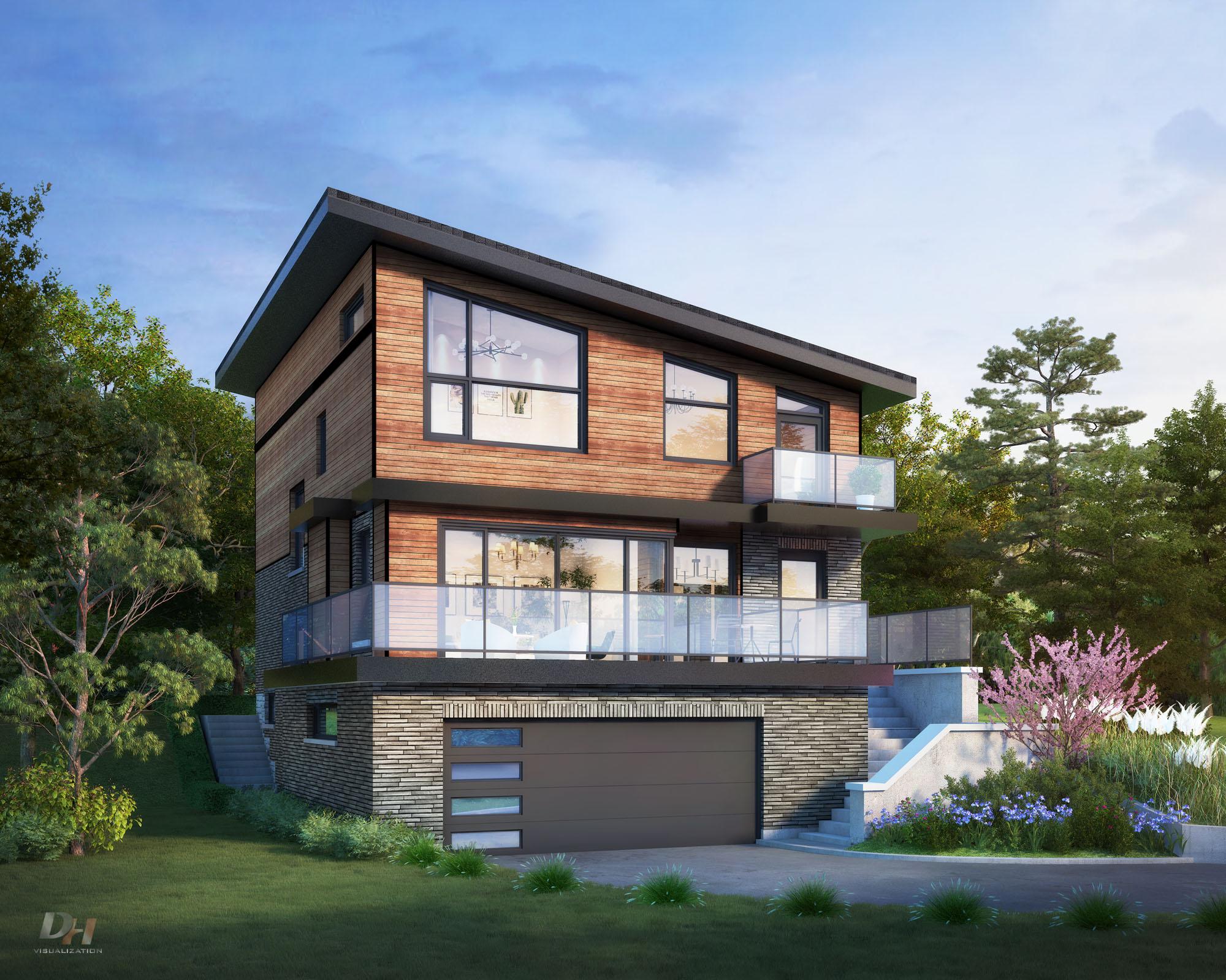 Detached houses and Townhomes | Architectural Renderings 3D Digital ...