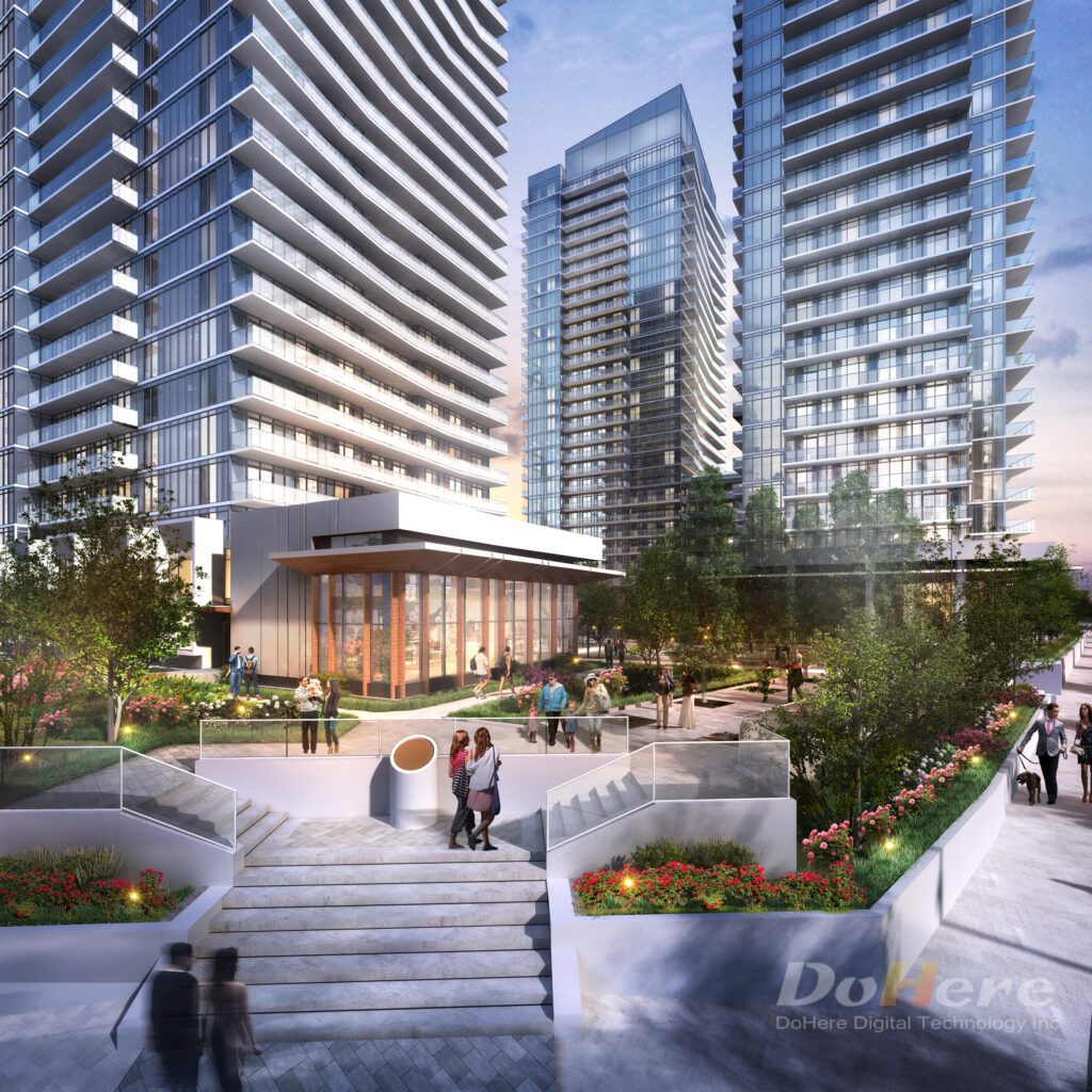 High Rise | Architectural Rendering 3D Exterior Digital Illustration