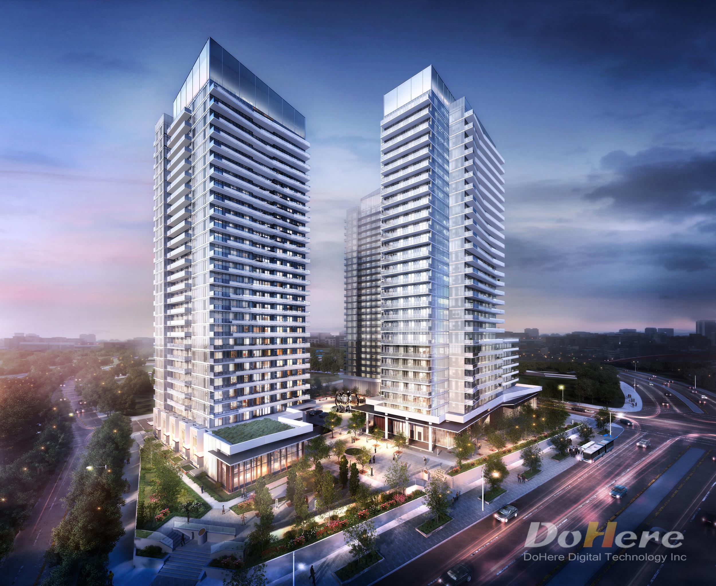 High Rise | Architectural Rendering 3D Exterior Digital Illustration