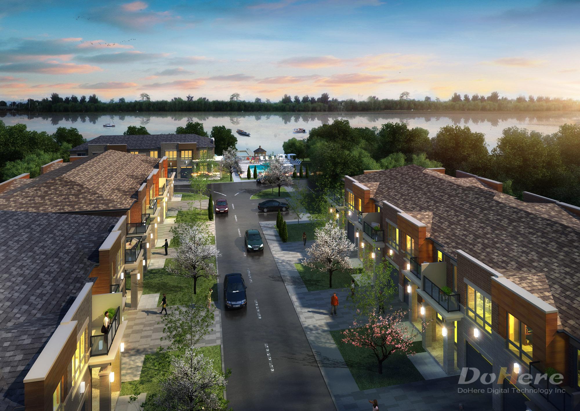 Detached houses and Townhomes | Architectural Renderings 3D Digital ...