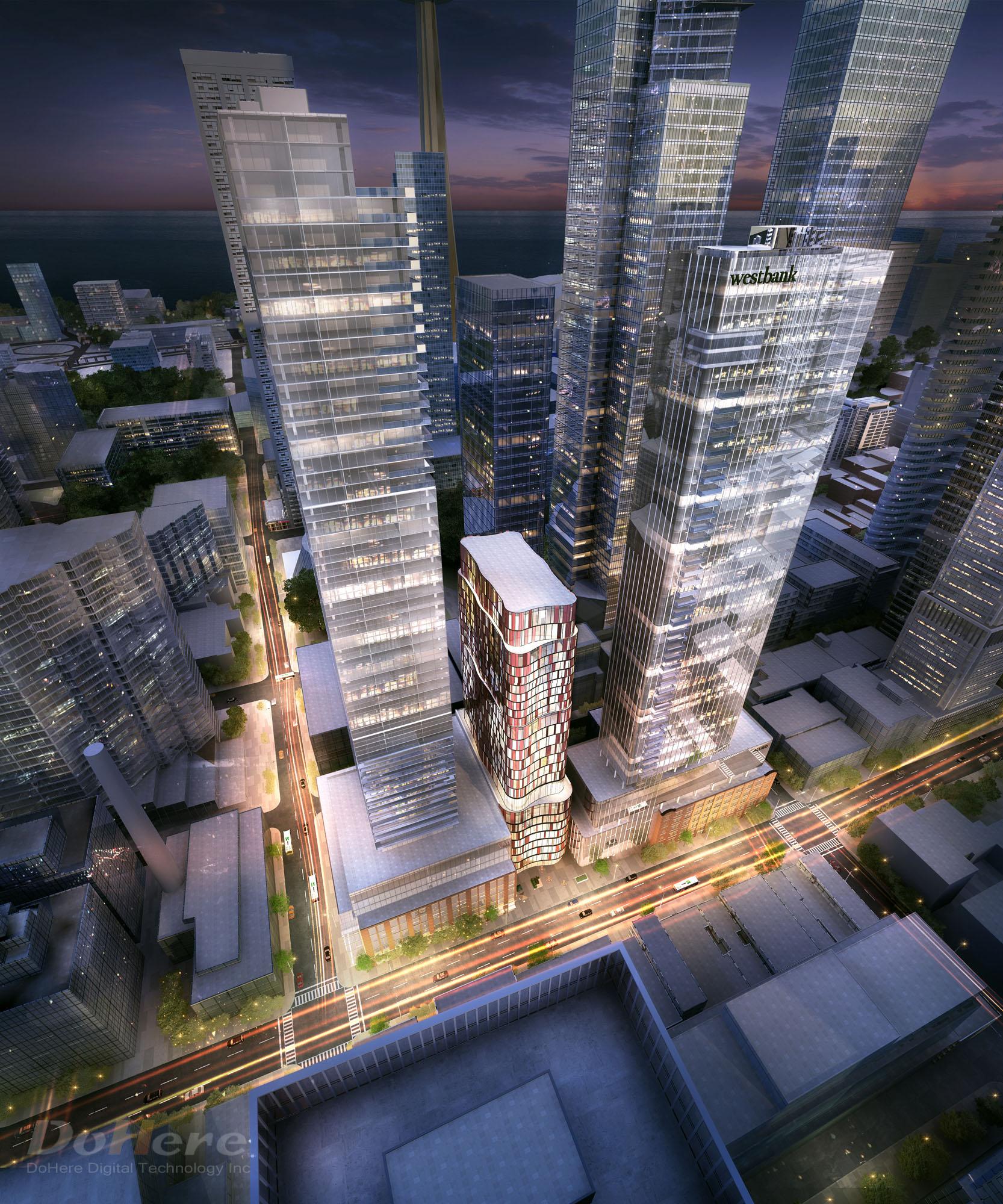 High Rise | Architectural Rendering 3D Exterior Digital Illustration