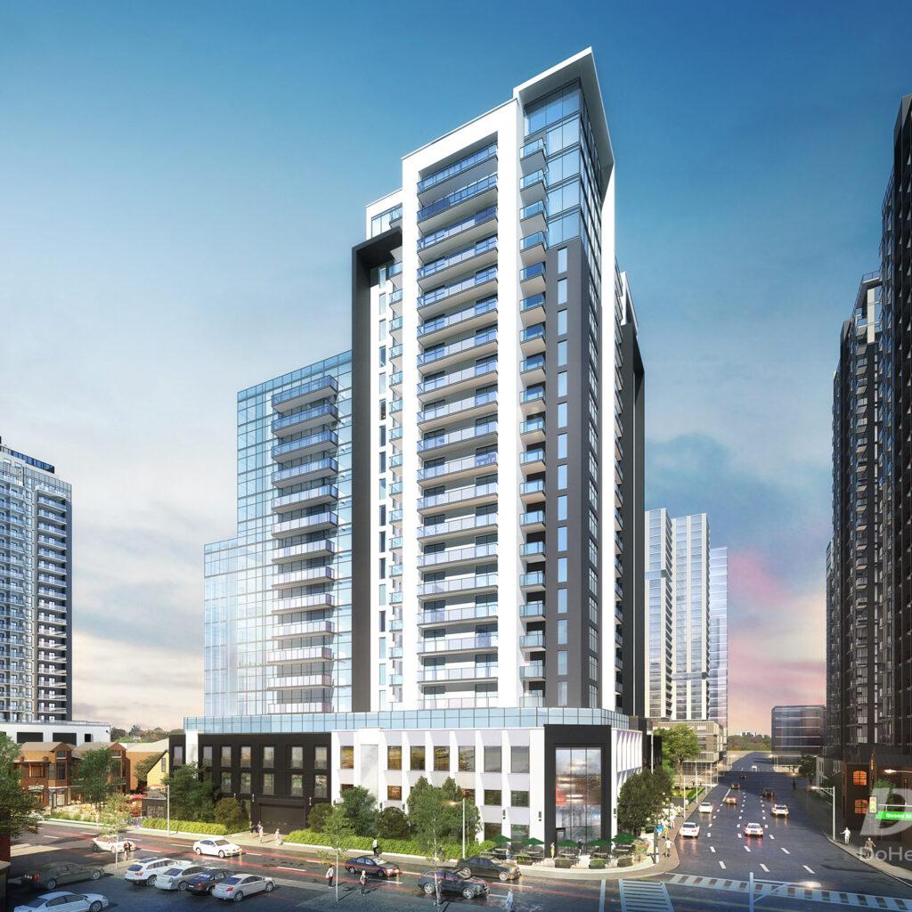 High Rise Architectural Rendering 3D Exterior Digital Illustration