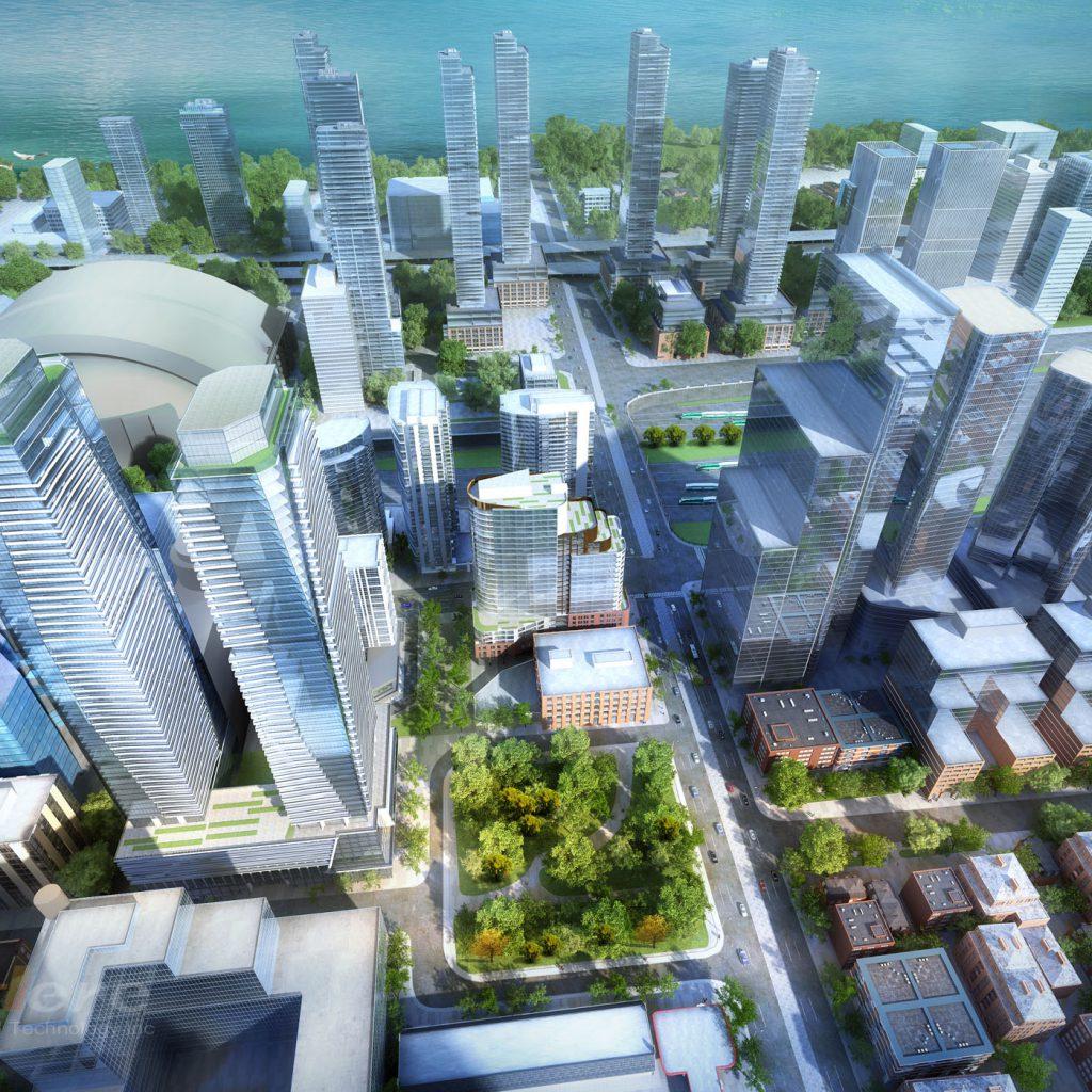 High Rise | Architectural Rendering 3D Exterior Digital Illustration