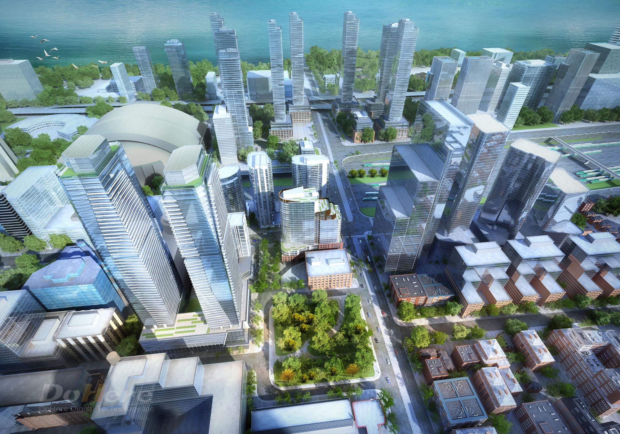 High Rise | Architectural Rendering 3D Exterior Digital Illustration