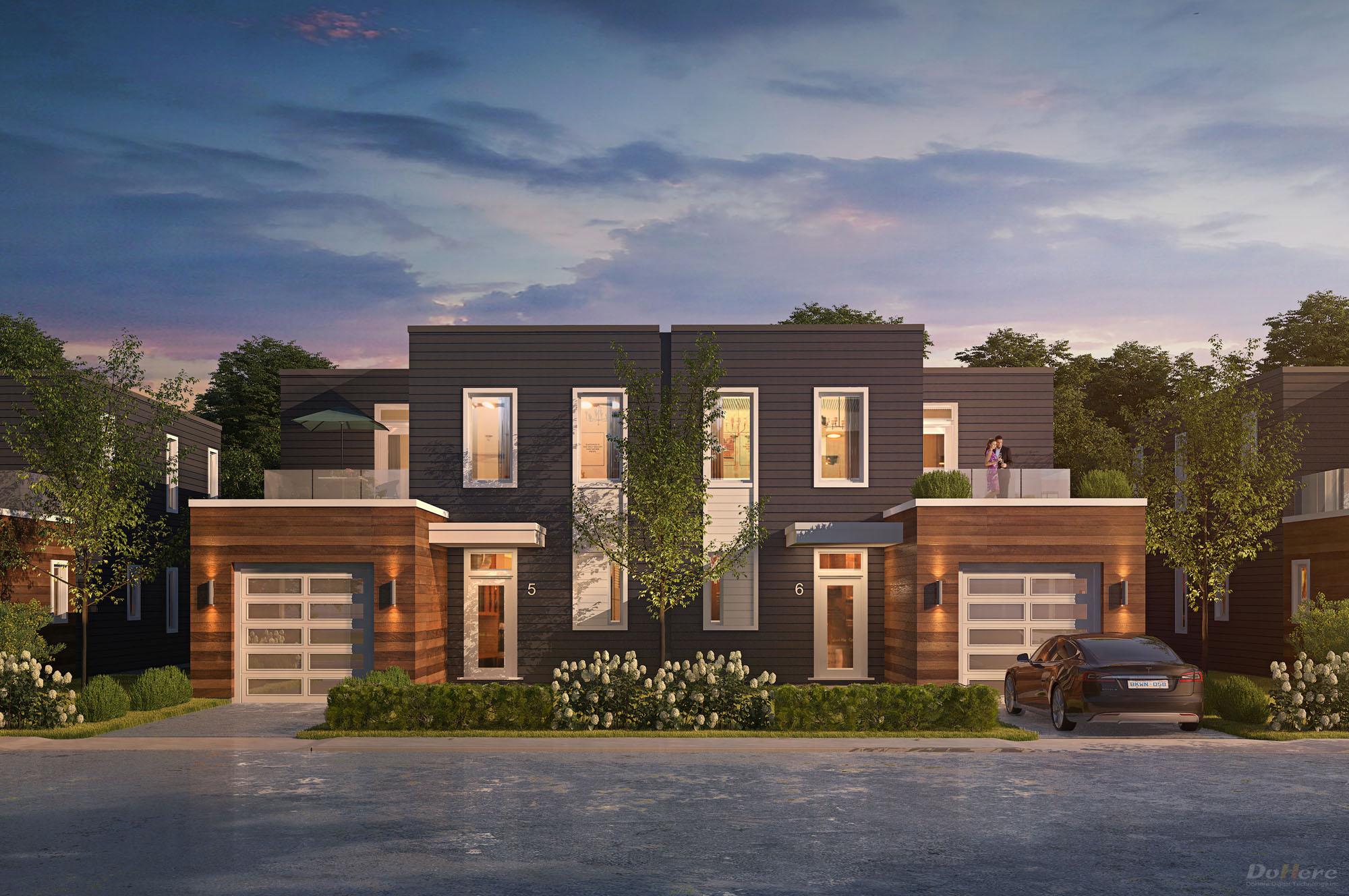Detached houses and Townhomes | Architectural Renderings 3D Digital ...