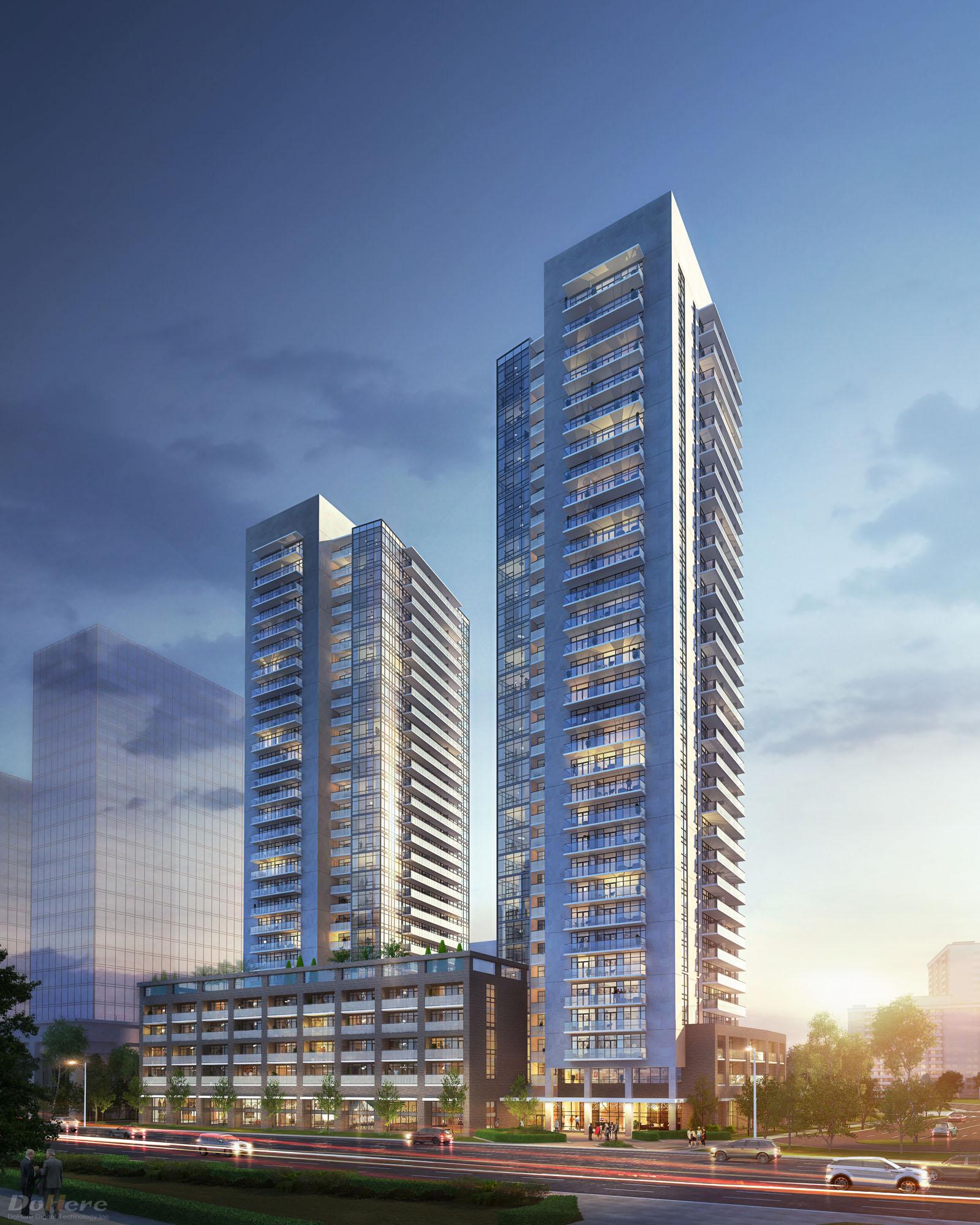 High Rise | Architectural Rendering 3D Exterior Digital Illustration