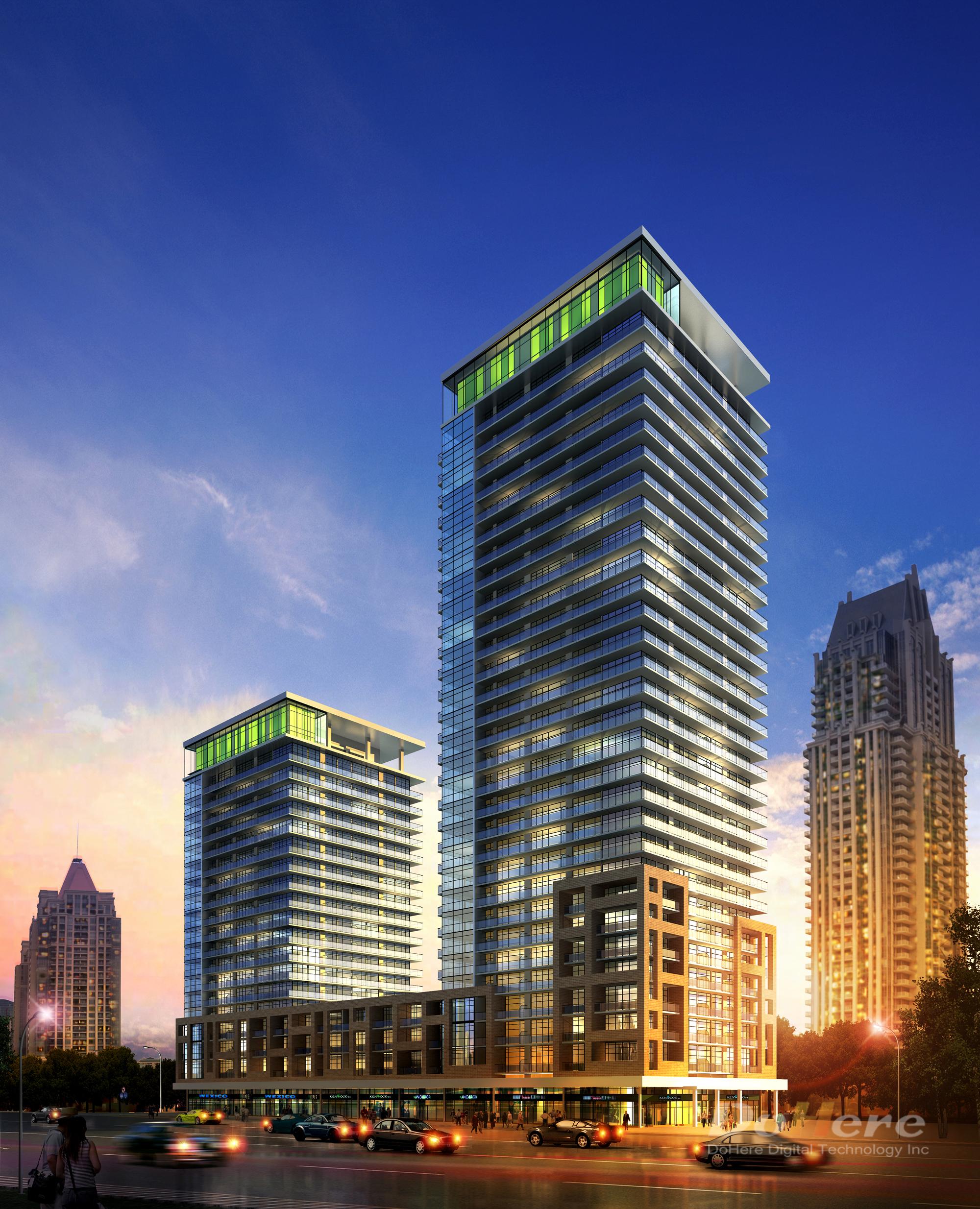 High Rise | Architectural Rendering 3D Exterior Digital Illustration